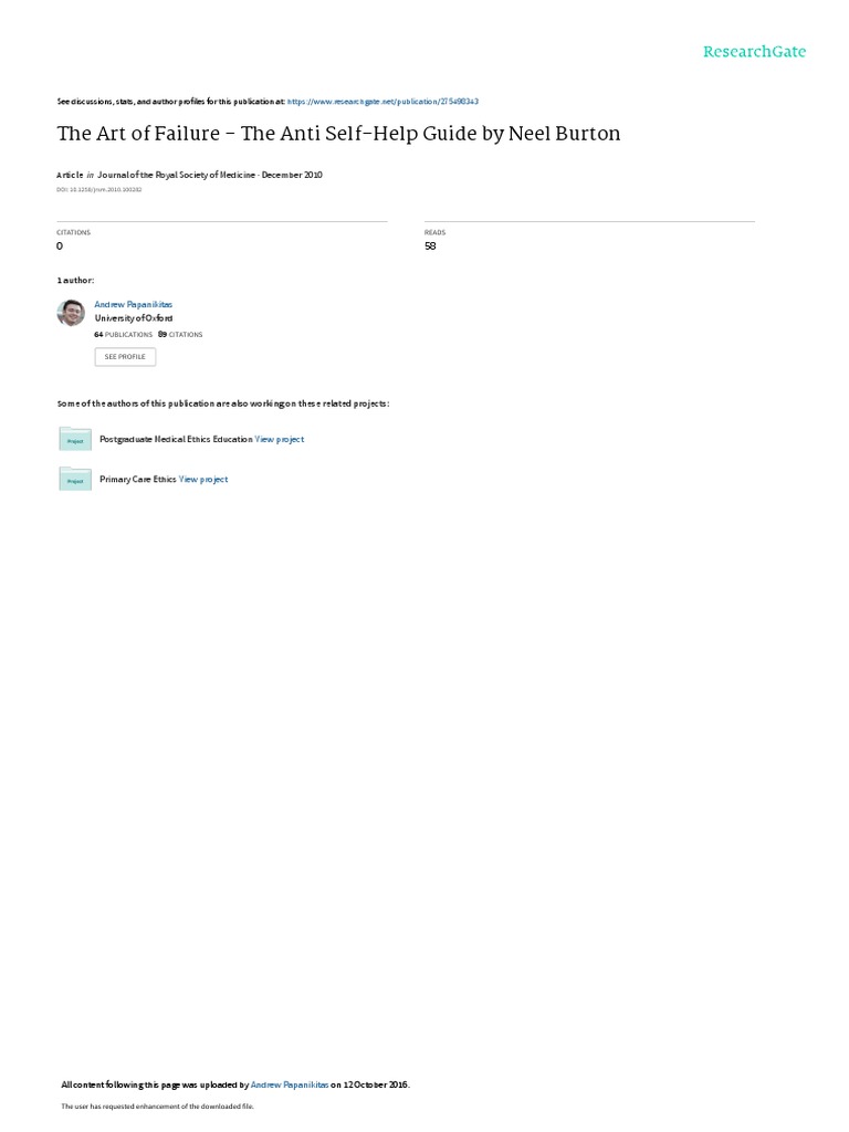 The Art of Failure - The Anti Self-Help Guide by N | PDF | Søren ...