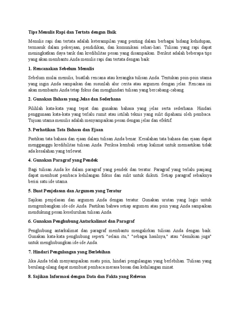 Tips Menulis Rapi 2 | PDF