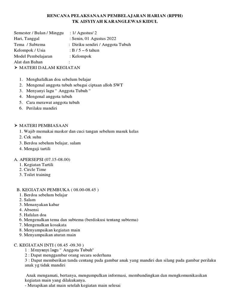 RPPH Diri Sendiri 2022 | PDF