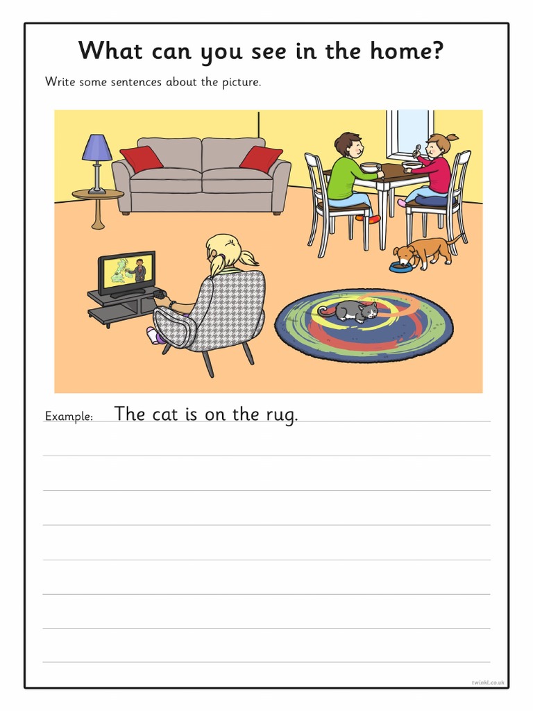 t-t-252236-at-home-scene-writing-stimulus-picture-activity-sheet | PDF