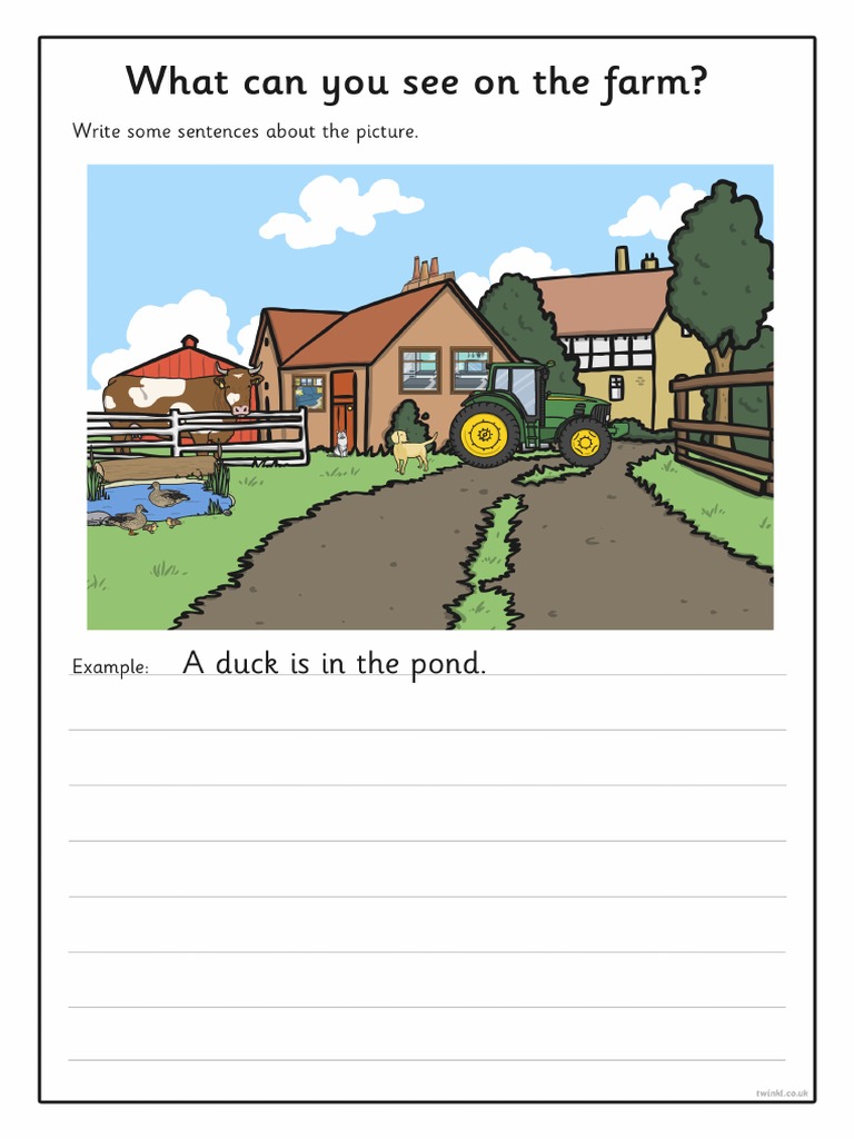 T T 252235 Farm Scene Writing Stimulus Picture Writing Frames | PDF