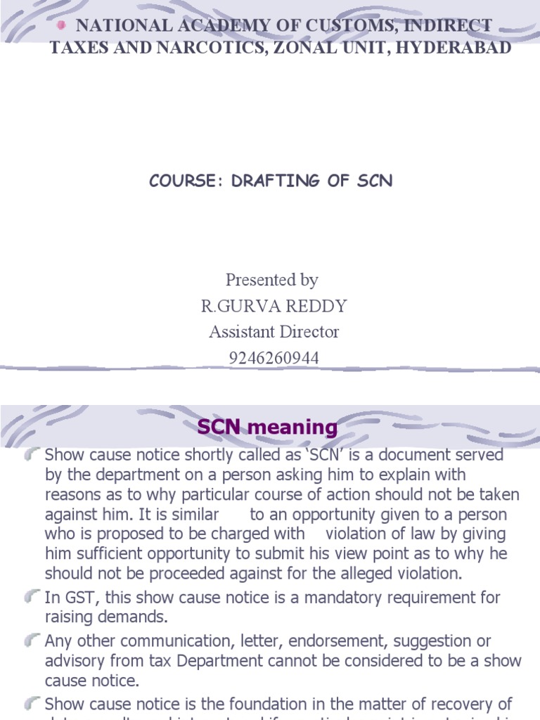 Drafting of SCN Under GST | PDF