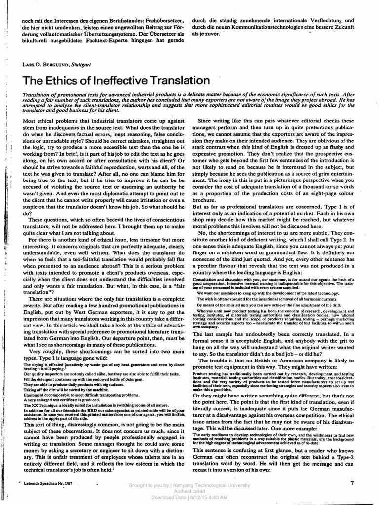 Lebende Sprachen Volume 32 Issue 1 1987 (Doi 10.1515 - Les.1987.32.1.7) BERGLUND, LARS O. - The ...