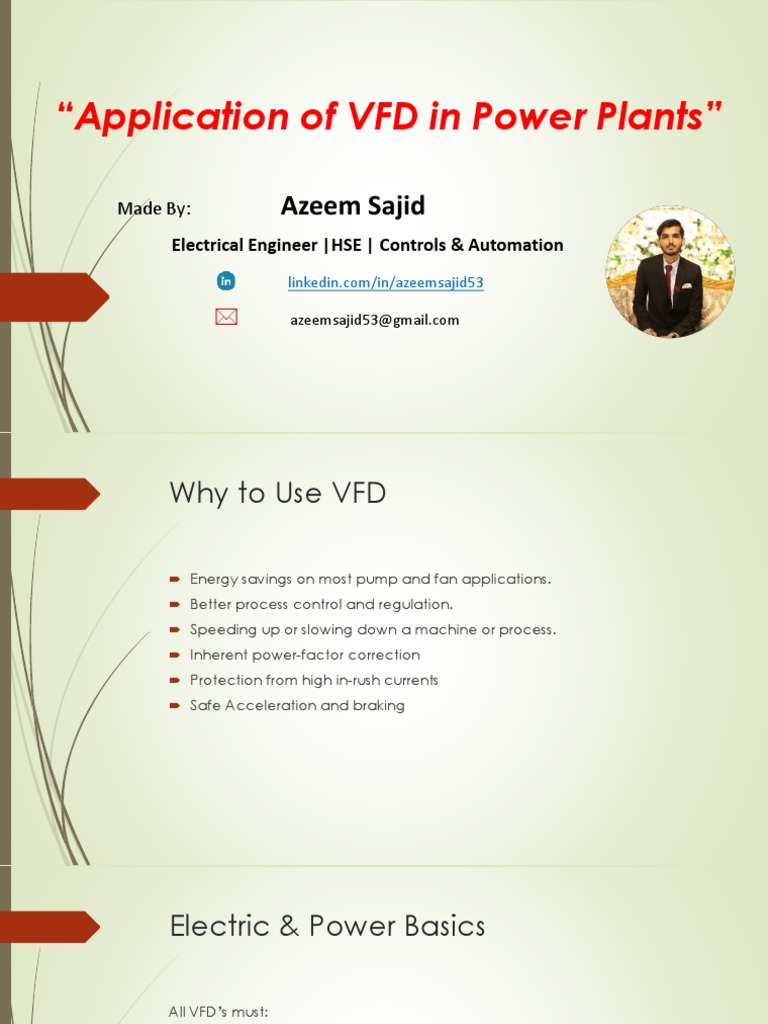 Application of VFD in Power Plant | PDF | Power Inverter | Electric Motor