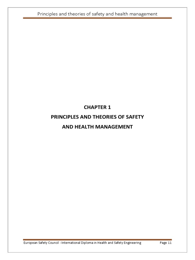Chapter 1 - Principles & Theories of Safety and Health Management | PDF ...