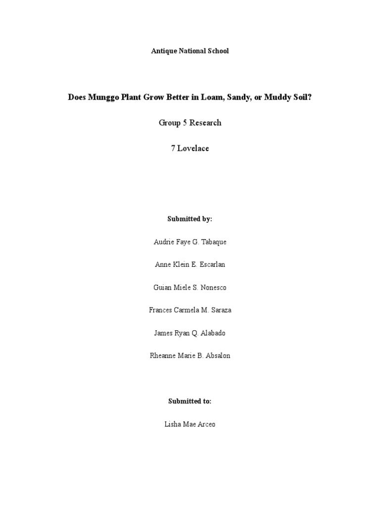 Research Paper Grade 7 | PDF | Soil | Horticulture