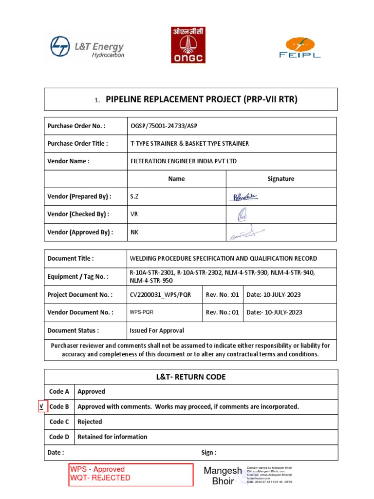 WPS PQR | PDF | Technology & Engineering
