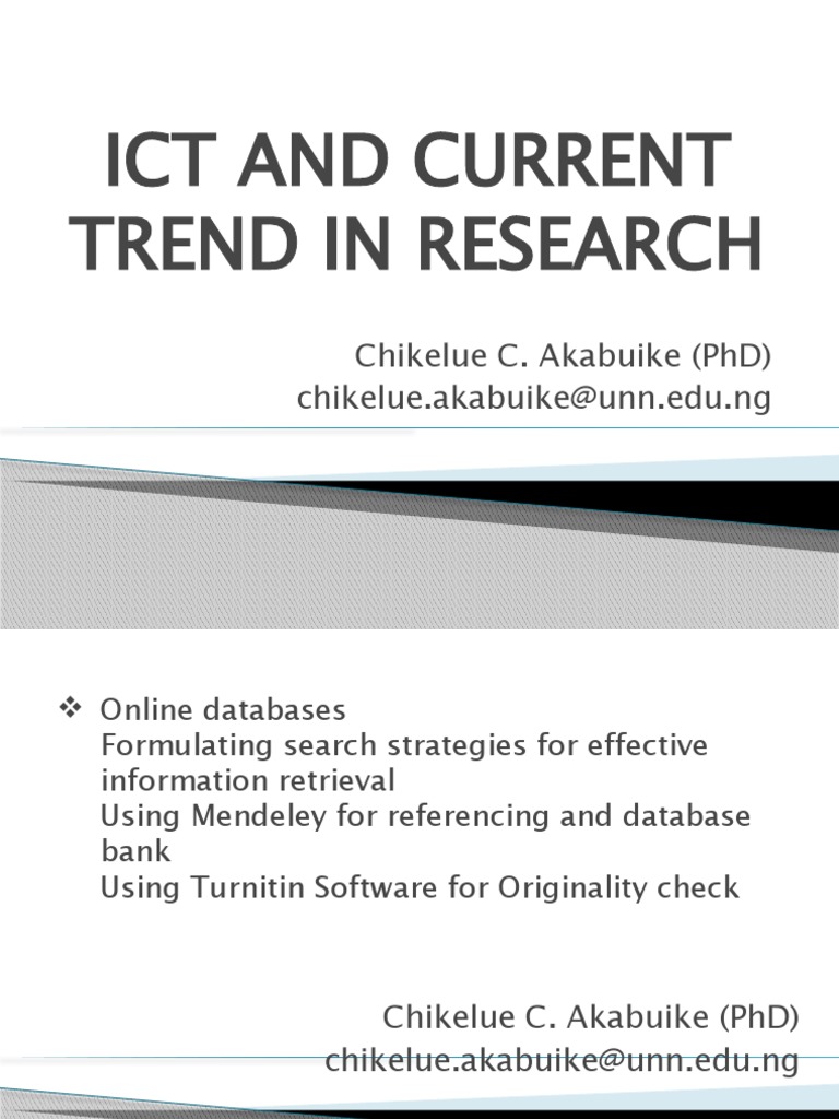 Ict and Current Trend in Research | Download Free PDF | Databases | Application Software