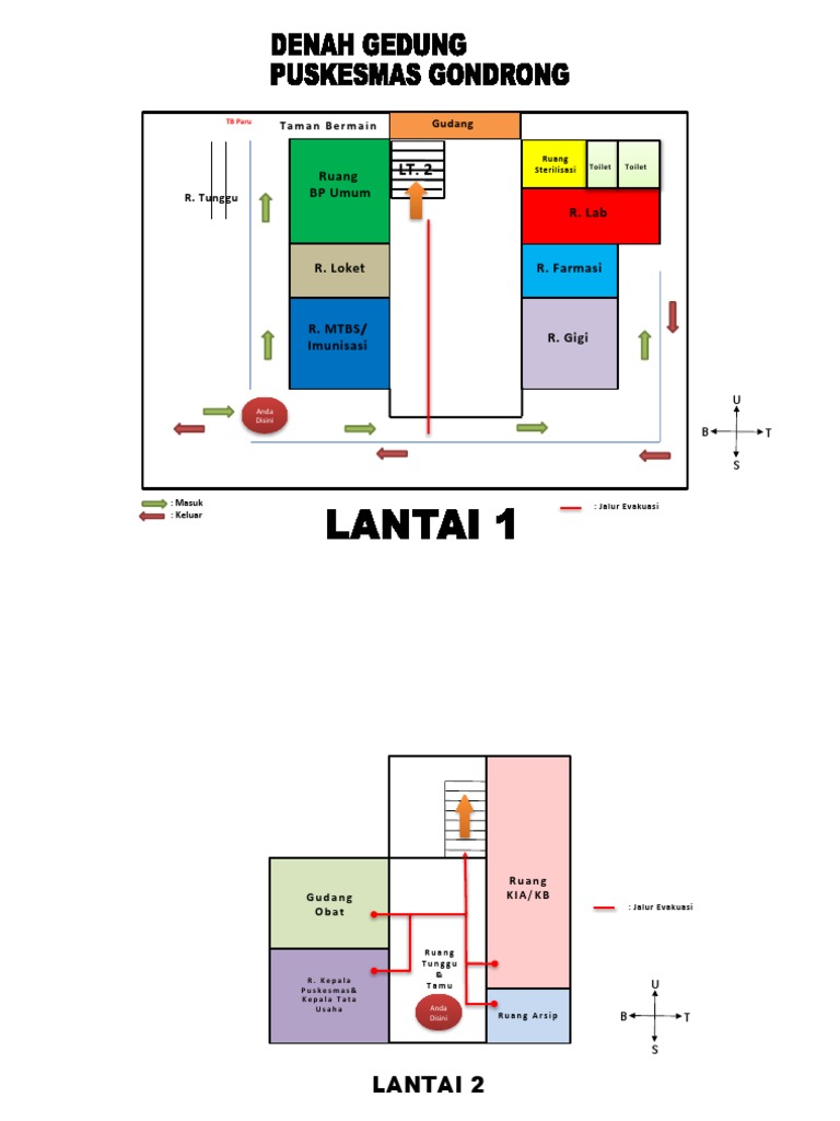 Denah Jalur Evakuasi LT 1 | PDF
