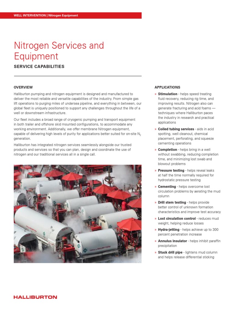 Nitrogen Services and Equipment | PDF | Chemical Process Engineering | Energy Technology