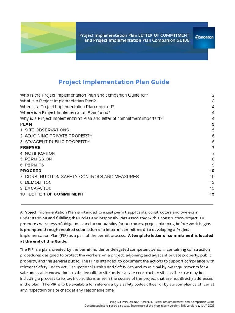 Project Implementation Plan Guide | PDF | Demolition | Safety