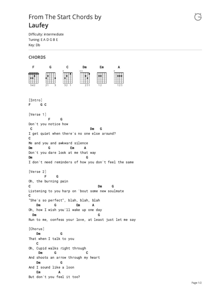 From The Start Chords by Laufeytabs at Ultimate Guitar Archive | PDF