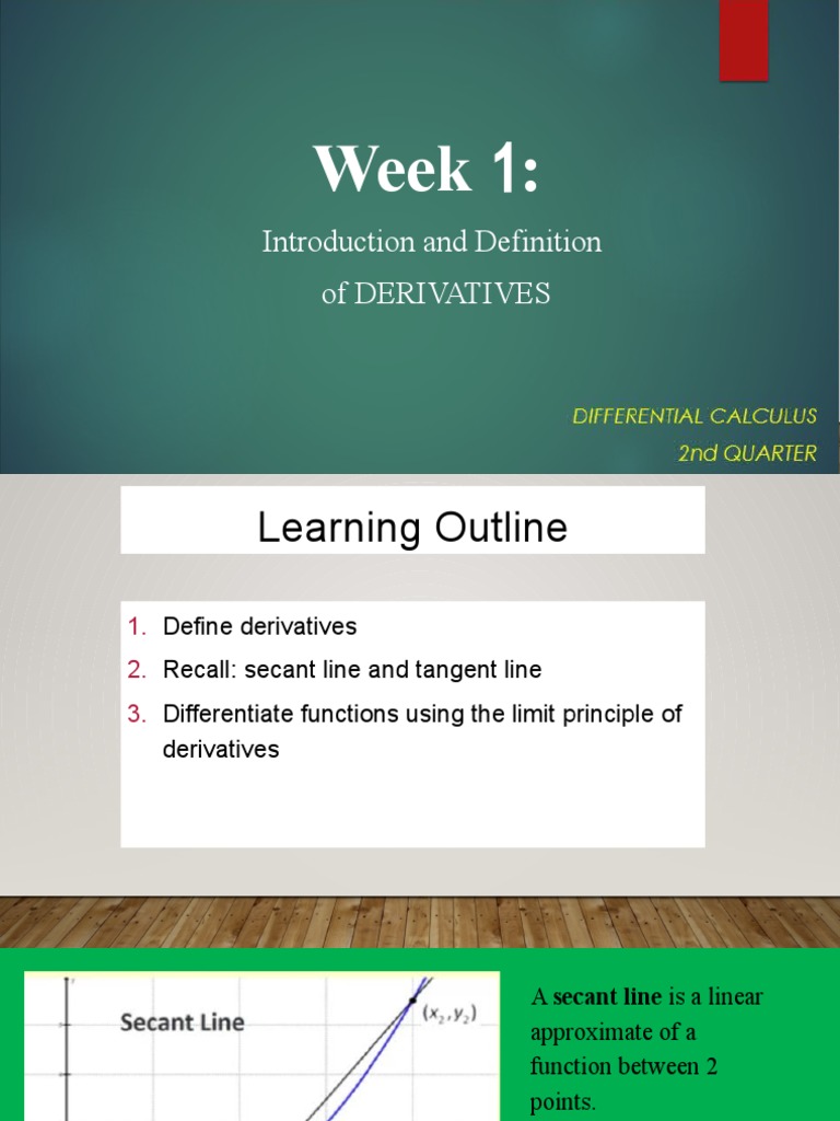 WK 1 Introduction and Definition of Derivatives | PDF | Derivative ...