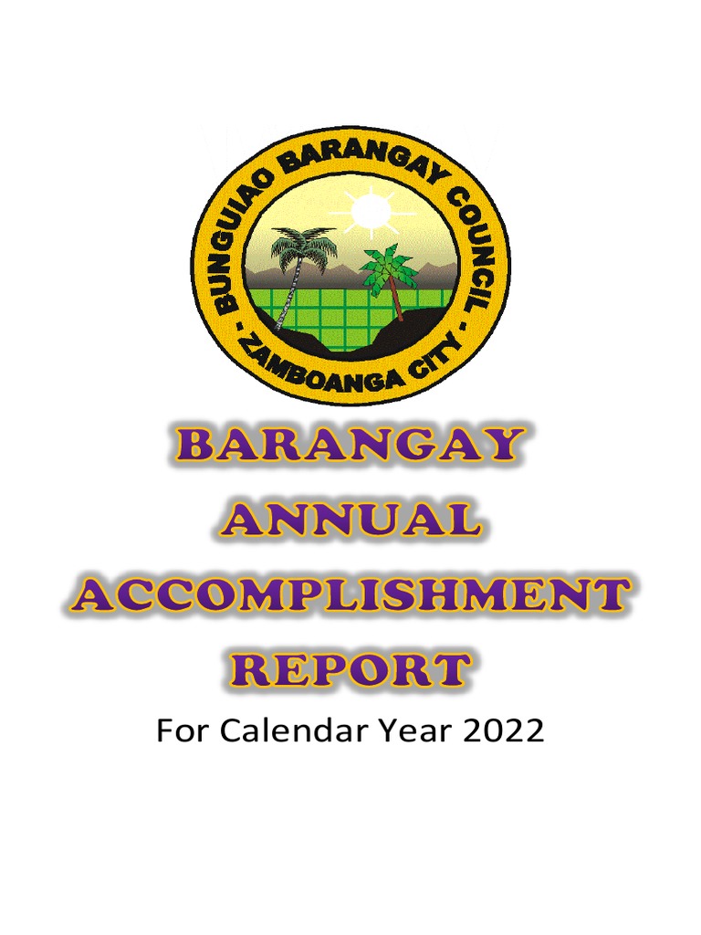 Barangay Annual Accomplishment Report 2022 | PDF