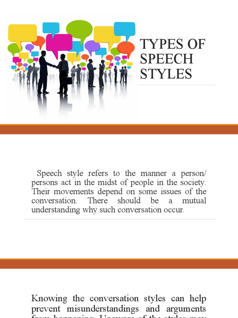 Types of Speech Styles | PDF | Conversation | Knowledge