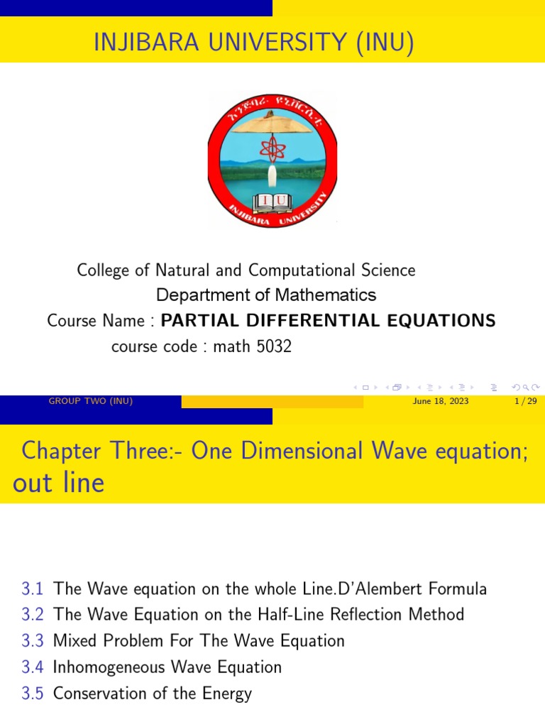Injibara University (Inu) | PDF | Partial Differential Equation | Differential Equations