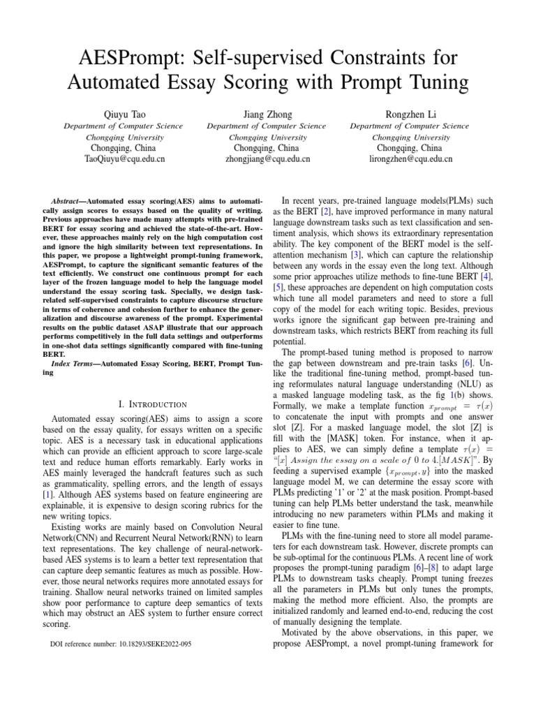 2022.xx - xx-AESPrompt - Self-Supervised Constraints For Automated Essay Scoring With Prompt ...