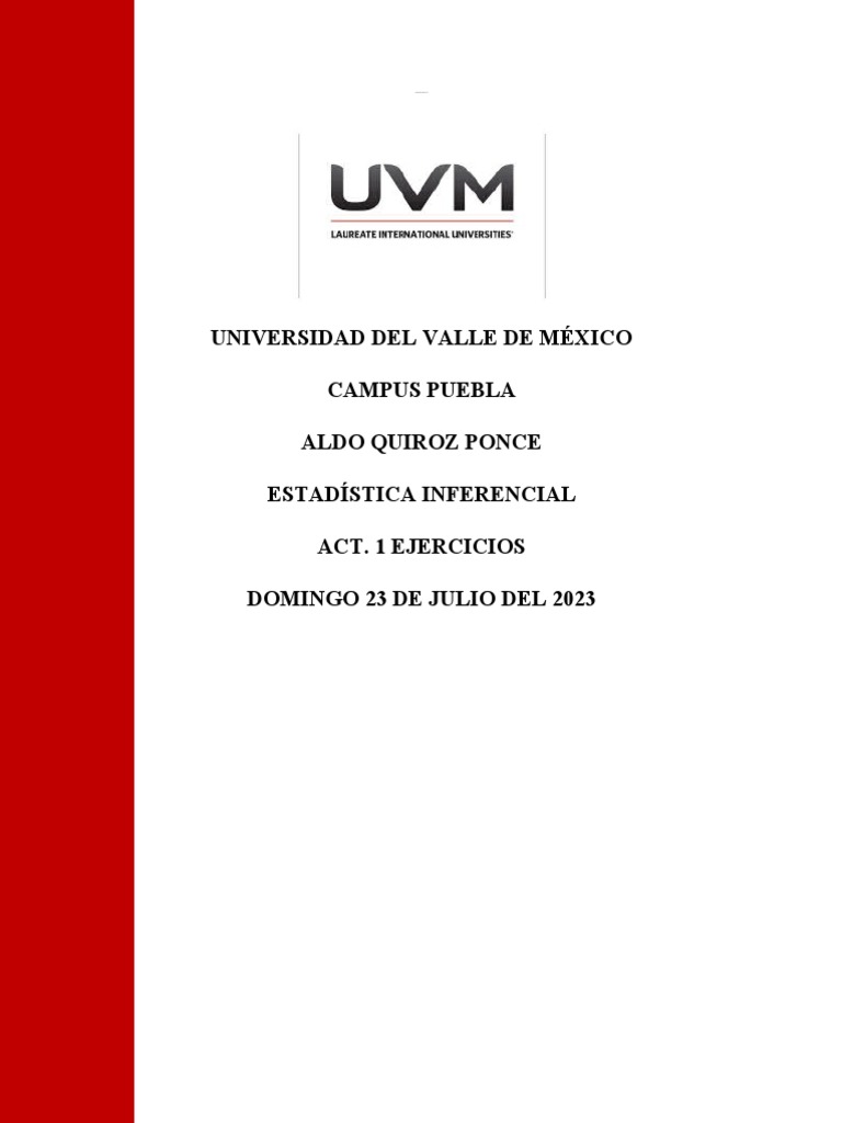 Act.1 - Estadística UVM | PDF
