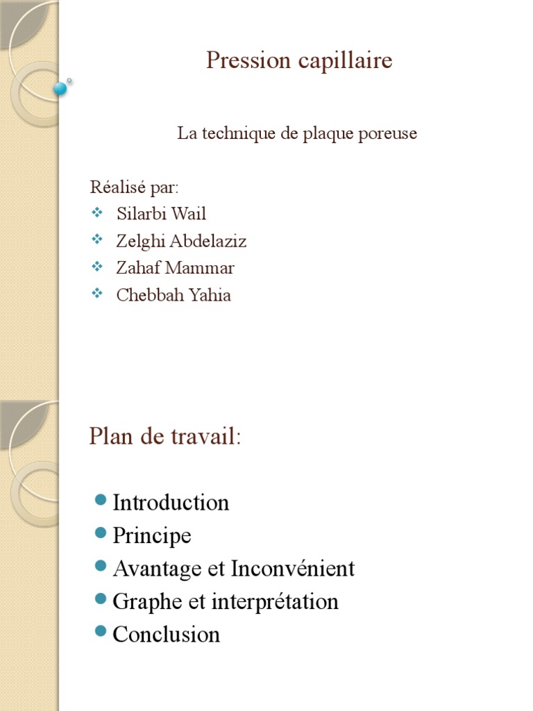 Pression Capillaire et Plaque Poreuse | PDF | Porosité | Pression
