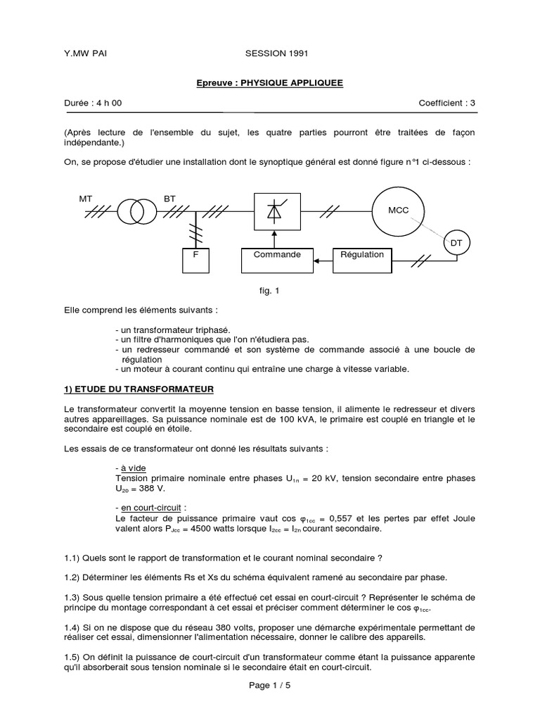 Commande MCC Pont 6 Thyristors bts91 | PDF