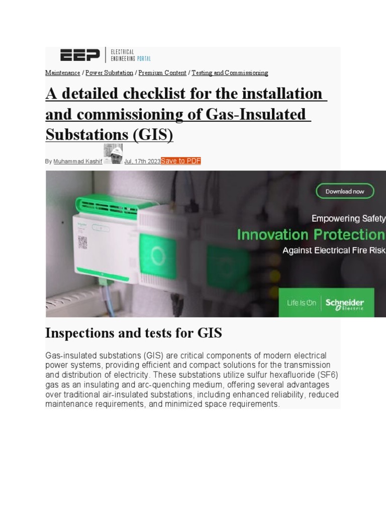 Inspections and Tests For GIS | PDF | Electrical Substation | Switch