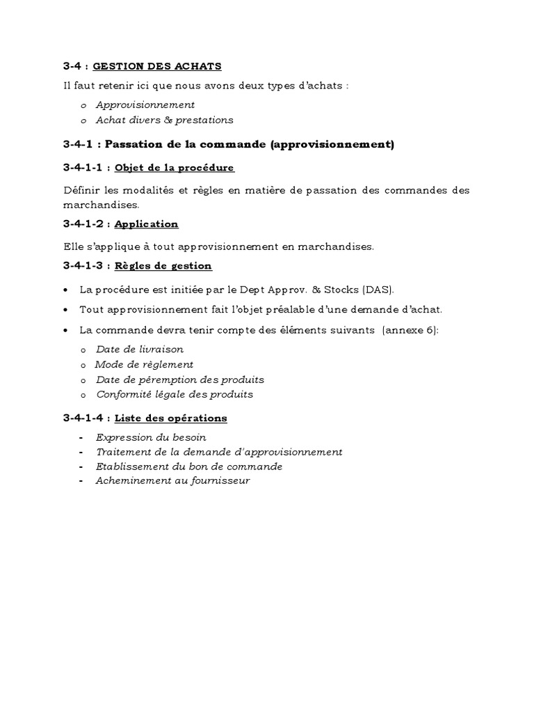 Procedure Des Achats | PDF