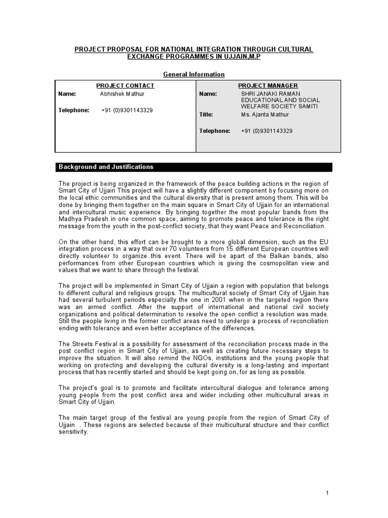 Cultural Camp Ujjain Proposal | PDF