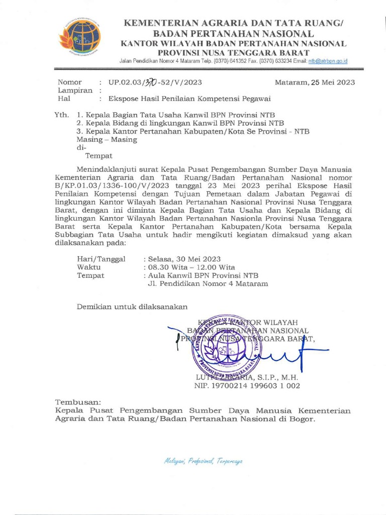 Undangan Ekspose Hasil Penkom_NTB | PDF