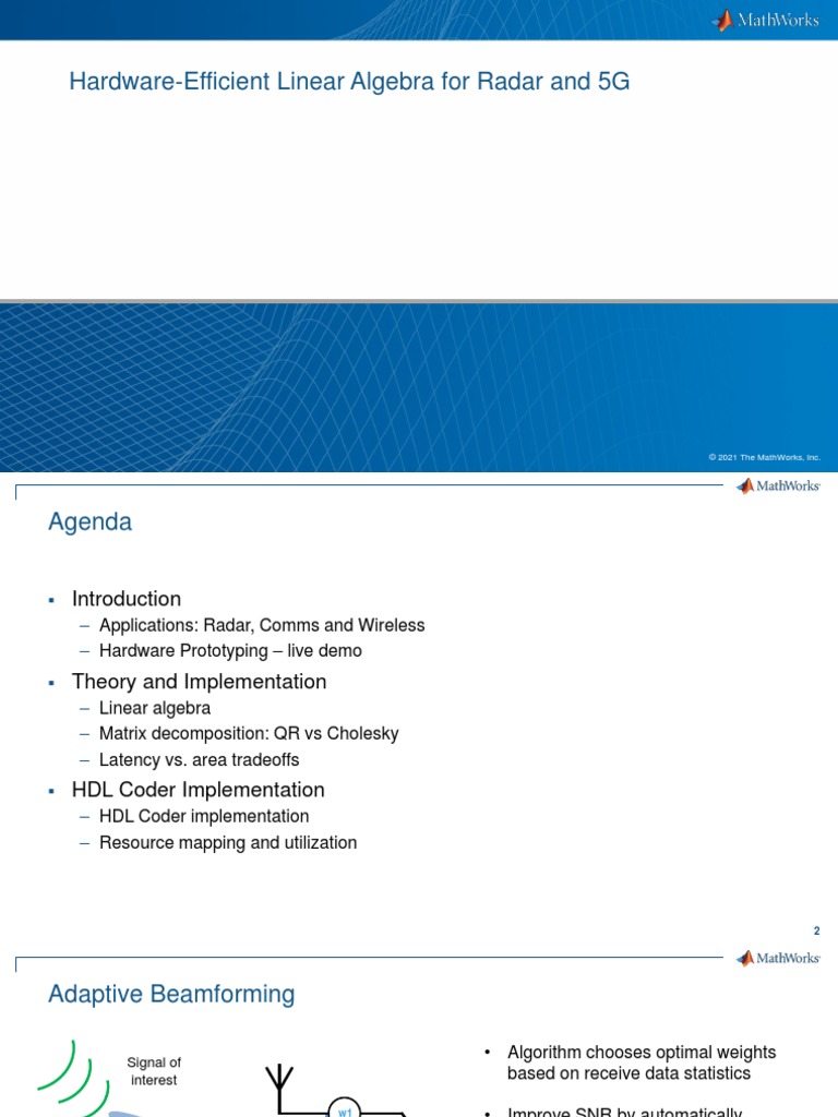 Fpga Adaptive Beamforming With Hdl Coder And Zynq Rfsoc Pdf Hardware Description Language 