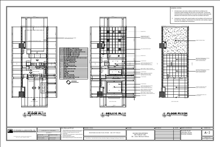Floor Plan Floor Finish Ceiling Plan: JP Ongkiko & Associates, Inc | PDF