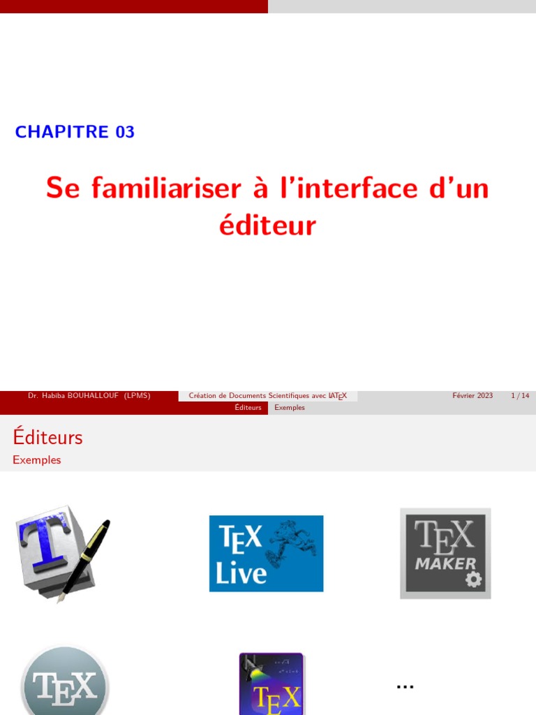 Chapitre 03 - Se Familiariser À Linterface Dun Éditeur | PDF
