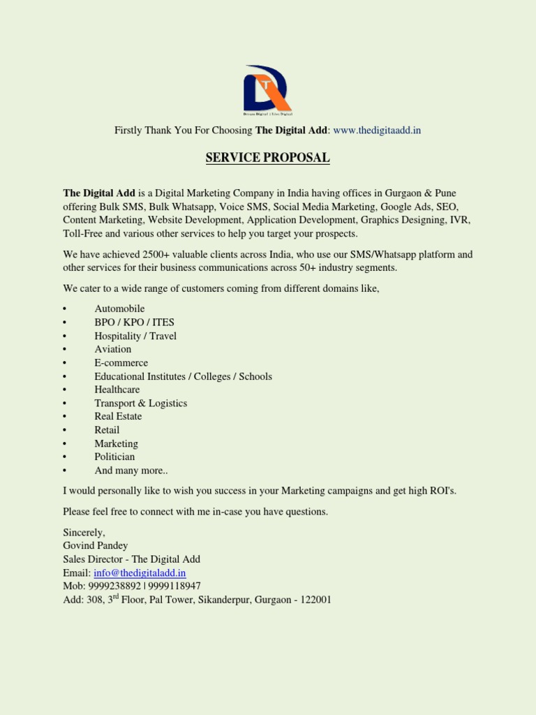 TDA QUOTATION OF Bulk SMS and Whatsapp | PDF