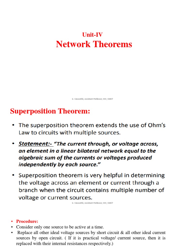 Unit 4 Network Theorems Pdf