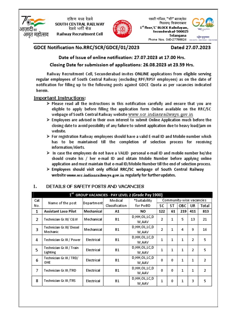 Gdce 01-2023 Final Notification | PDF