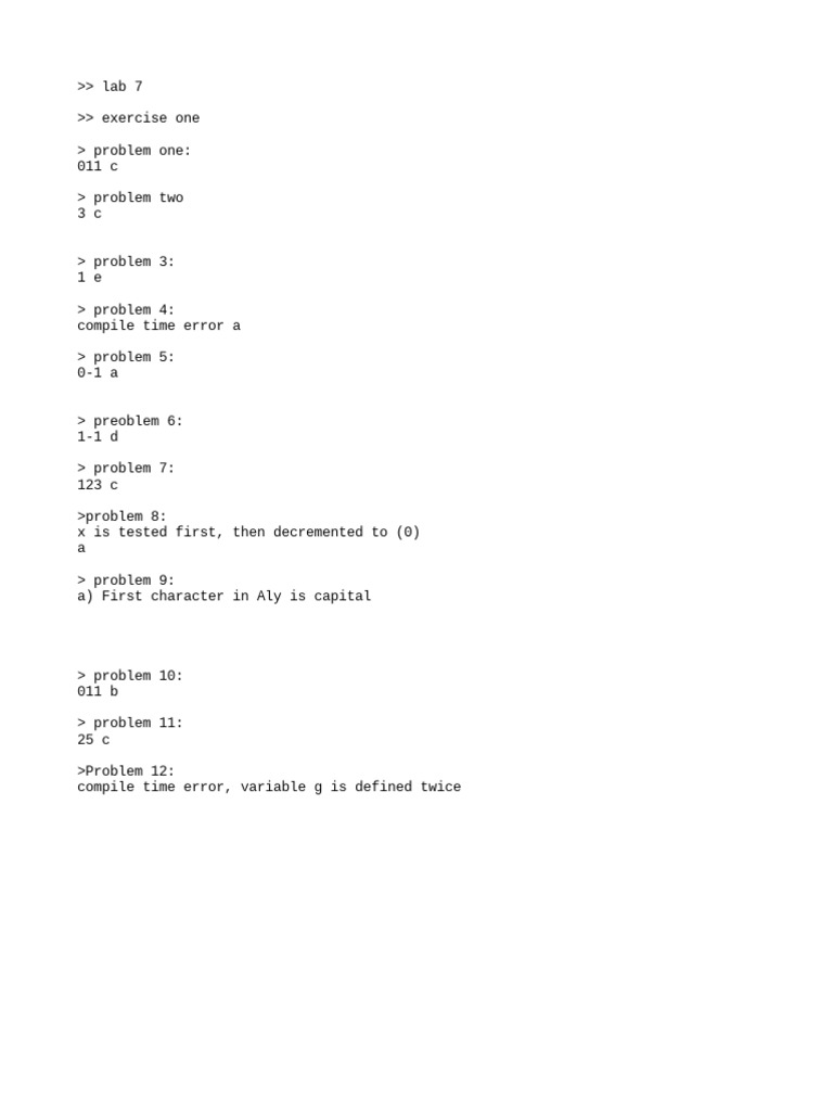 Lab 7 | PDF | Boolean Data Type | Mathematical Logic