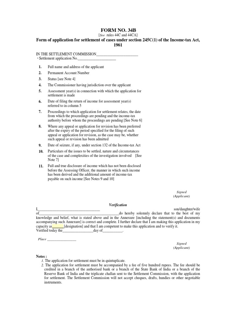 62 Form 34 B | PDF