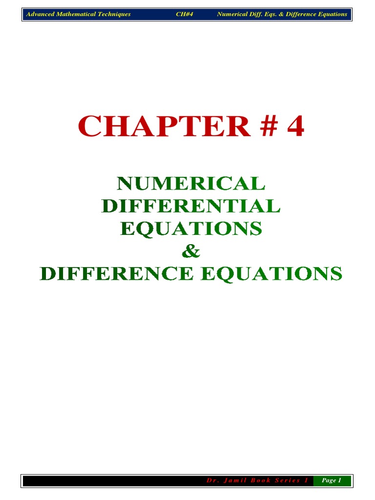 Numerical Differential Equations Guide | PDF | Equations | Differential Equations