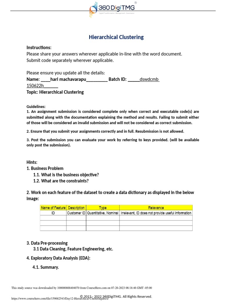 Day12 Hierarchical Clustering | PDF | Computers
