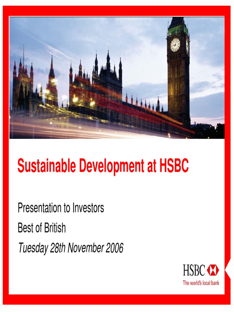 Sustainable Development at HSBC: Presentation To Investors Best of ...