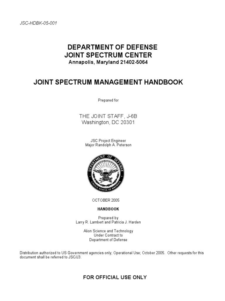 JTF Handbook Joint Spectrum Management FOUO | PDF