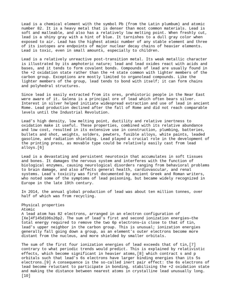 Lead | PDF | Lead | Isotope