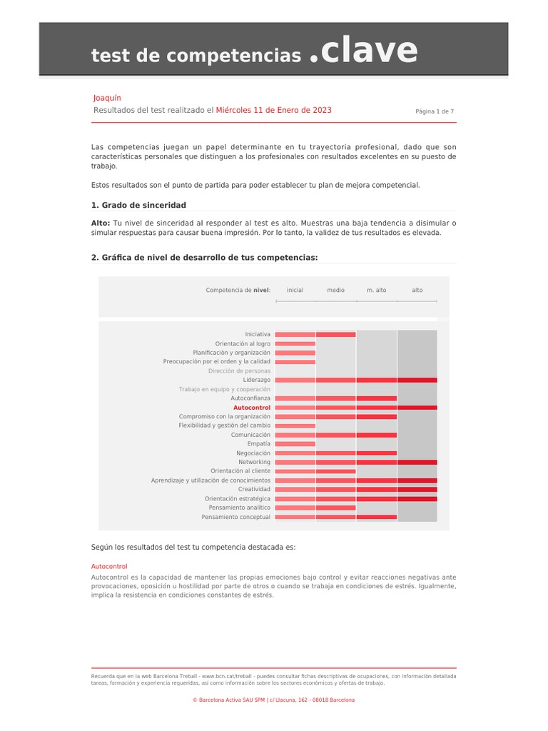 Test de Competencias Clave | PDF