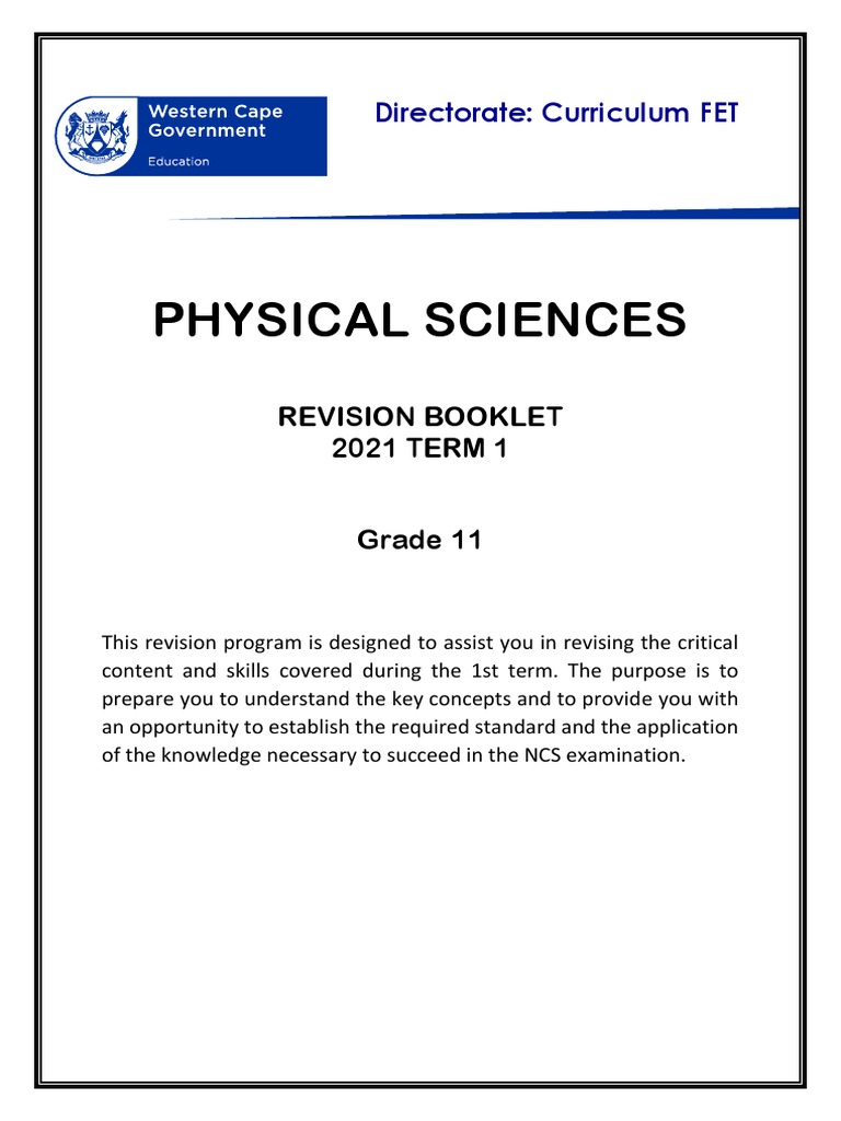 Physical Sciences Grade 11 Revision Term 1 - 2021 | PDF | Chemical Bond ...