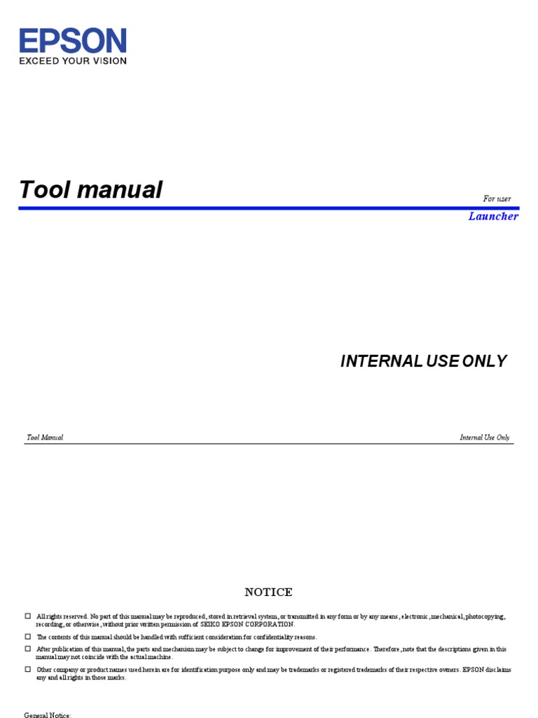 Service Tool Manual e A | PDF