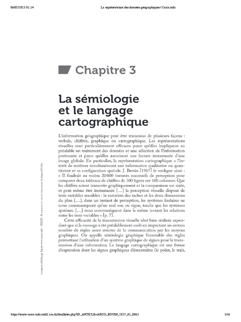Chapitre 3. La Sémiologie Et Le Langage Cartographique | PDF