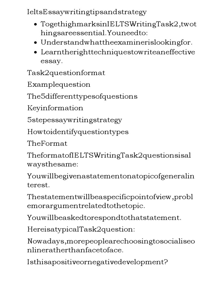 Ielts Essay Writing Tips And Strategy PDF