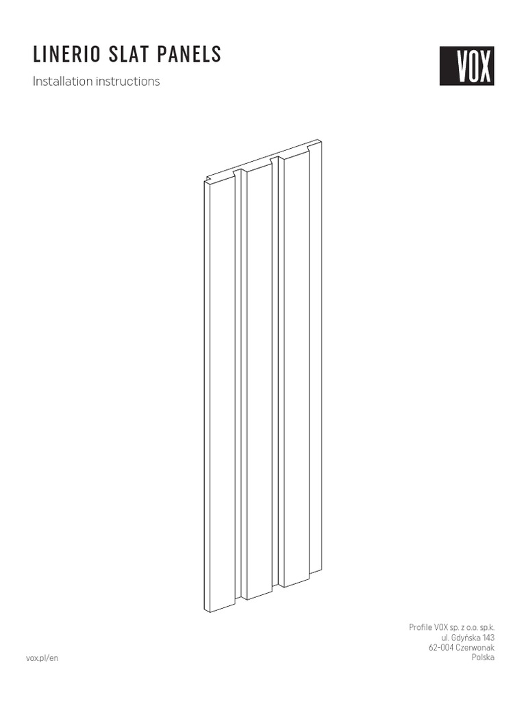 Linerio Slat Panels Installation Instructions Eng 2020 | PDF | Adhesive ...