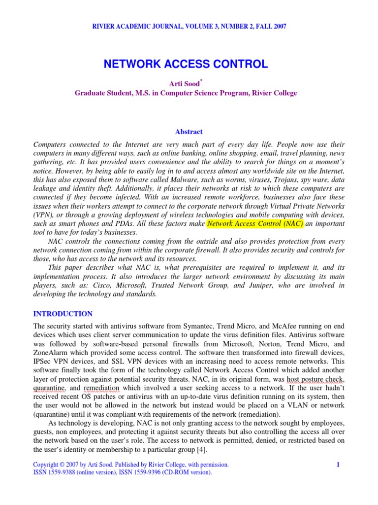 Network Access Control - 3 Popular Vendors | PDF | Computer Network ...
