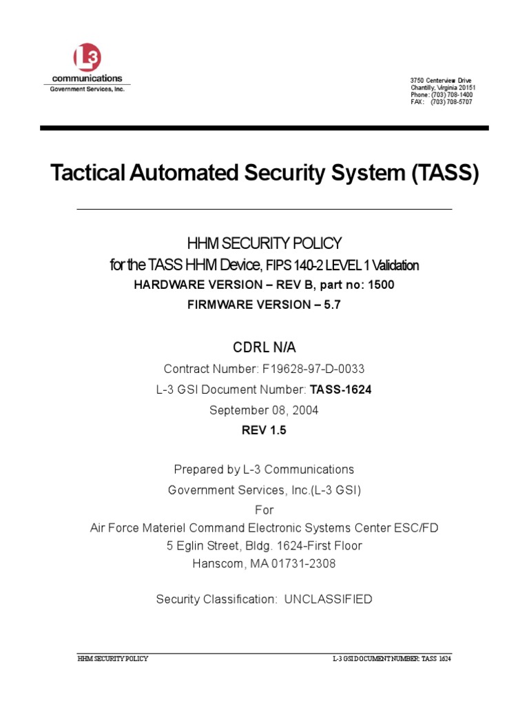 TASS Crypto 140sp474 | PDF