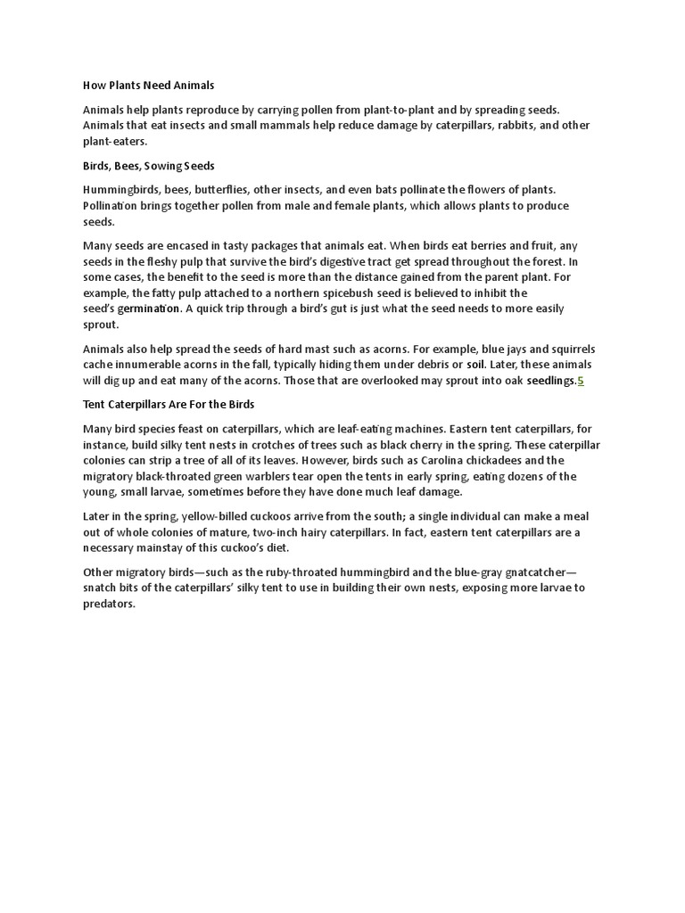 How Plants Need Animals | PDF How Plants Need Animals | PDF